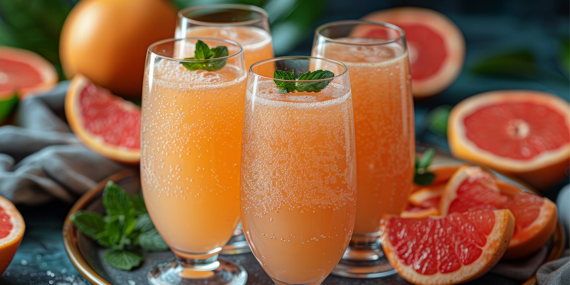 Ginger Basil Grapefruit Mimosa Mocktail Recipe | Zero Calorie Sweetener ...